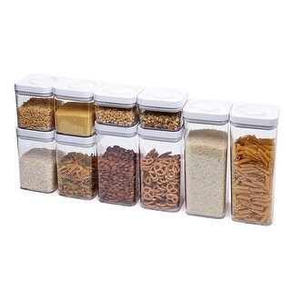 10-Piece Square Airtight Food Storage Containers for Kitchen Pantry ...