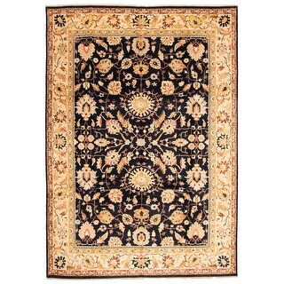 Hand-knotted Peshawar Finest Navy Wool Rug - 10'1" x 14'5"/10'1 x 14'5 ...