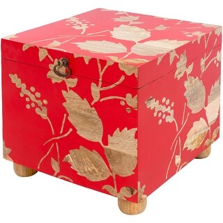 Freya Bright Red Decorative Wood Storage Cube - Bed Bath & Beyond ...