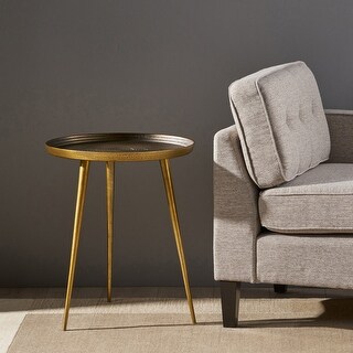 Living Room Modern Tray Table End Table with Circular Top Stripes ...