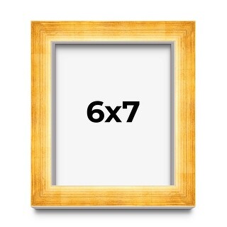 6x7 Shadow Box Frame Gold | 1.625 Inches Deep Real Wood Traditional ...