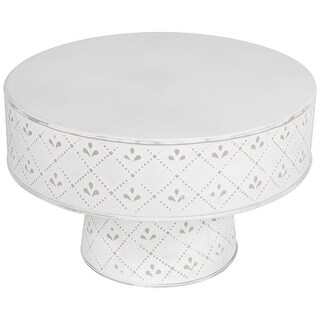 Embossed Round Iron Cake Stand - 11.75" - White - Bed Bath & Beyond ...