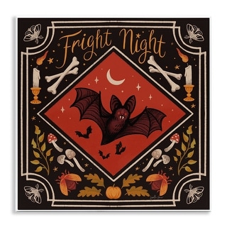 Stupell Fright Night Bat & Botanicals Wall Plaque Art Design By Janelle ...