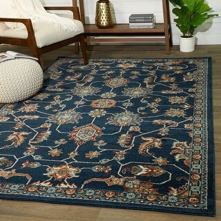 Thorne Floral Border Area Rug - Bed Bath & Beyond - 30879679