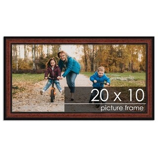 20x10 Traditional Mahogany Complete Wood Picture Frame with UV Acrylic ...