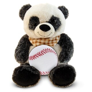 DolliBu Huggable Sitting Panda Stuffed Animal with Baseball Plush - 9 ...
