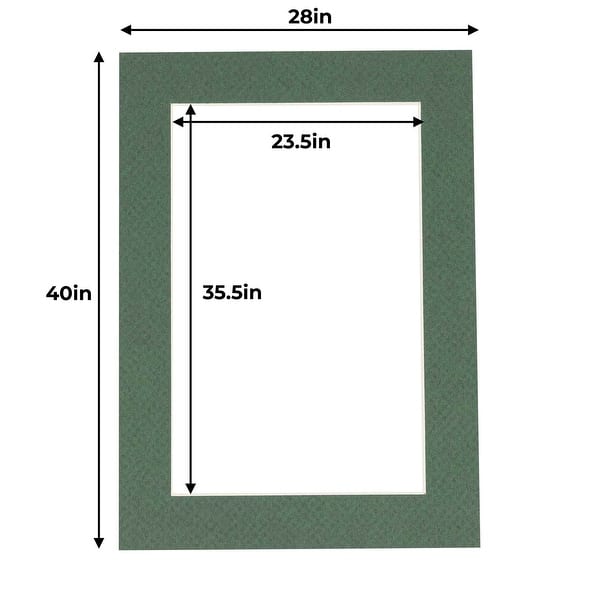 24x36 Mat for 28x40 Frame - Precut Mat Board Acid-Free Hunter Green ...
