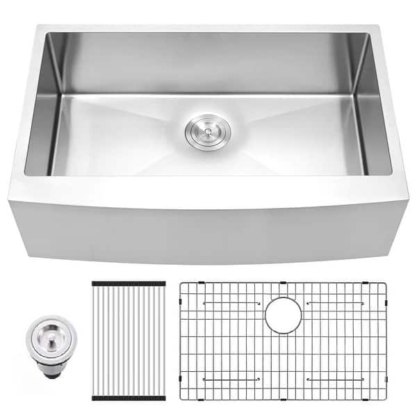 33 Inch Stainless Steel Farmhouse Sink Kitchen Sink - 33"x22"x10" - Bed ...