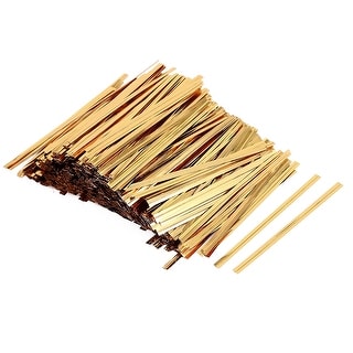 2000pcs 8cm Gold Tone Metal Twist Tie Band Candy Gift Wrapper Wrapping ...