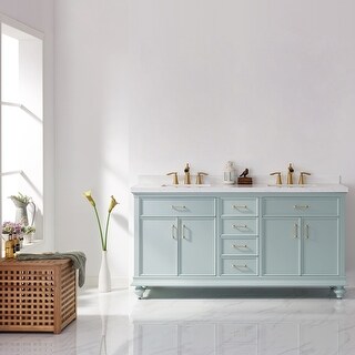 Charlotte 72-in. Finnish Green Composite-top Bathroom Vanity - Bed Bath ...