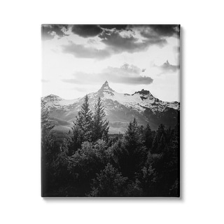 Stupell Mountain Range Cloudy Sky Landscape Tall Tree Photography ...