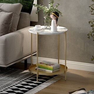 Gold Iron round Emma end table - Bed Bath & Beyond - 35803883