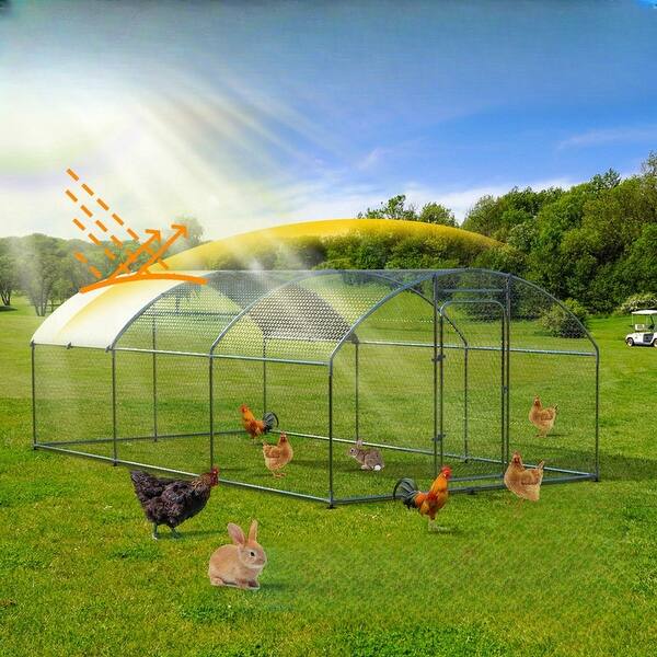 Metal Large Chicken Coop Walk-in Poultry Cage Large Chicken Run Arc ...