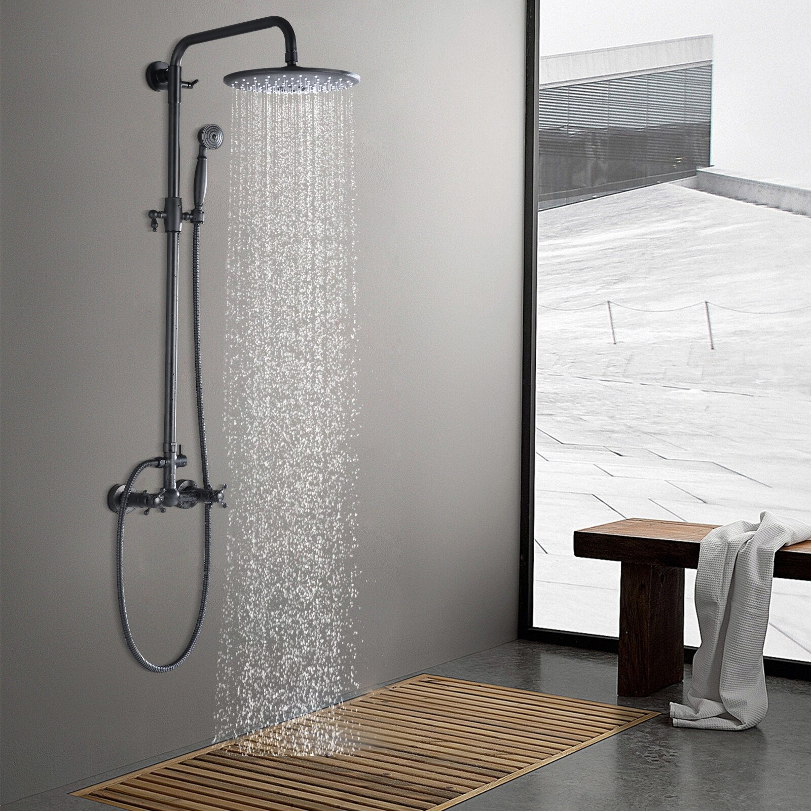 Made To Match Shower System with Slide Bar and Hand Shower - Bed Bath ...