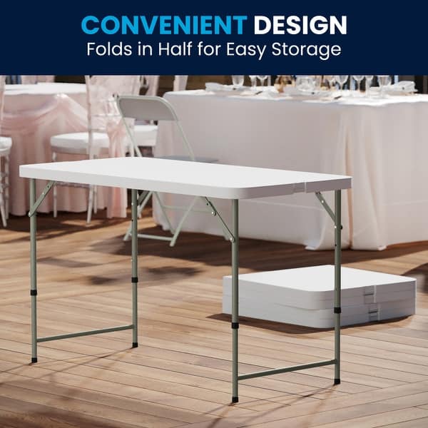 Plastic Height Adjustable Folding Table - Bed Bath & Beyond - 10629921