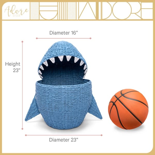 Adore Decor Sharky Laundry Hamper, Child & Pet Safe Basket - On Sale ...