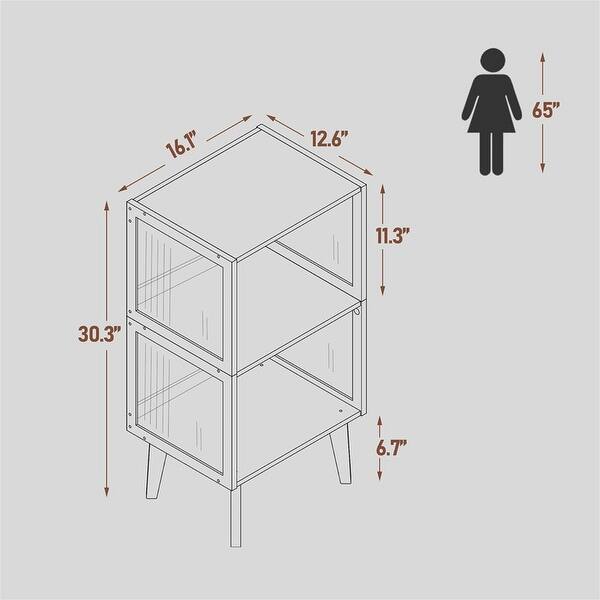 3 Tier Book Shelf 3 Cube Bookcase - 12.6"D x 16.1"W x 30.3"H - Bed Bath ...
