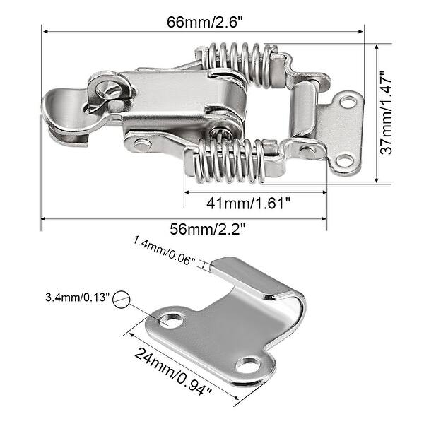 201 Stainless Steel Spring Loaded Toggle Latch Catch Clamp 66mm - 66mm ...