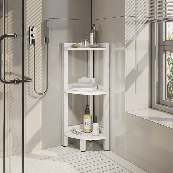 Moasis Bathroom 3-Tier Corner Shelf Corner Stool Poly Lumber Shelf ...
