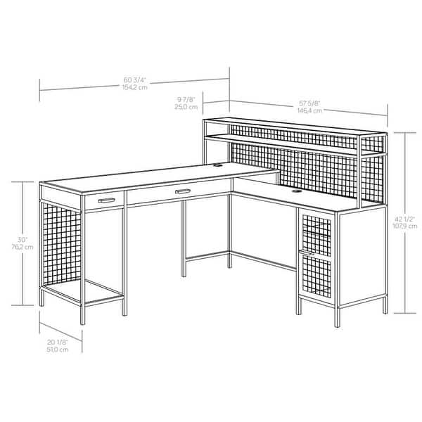 Desk with Cage Vintage Oak Finish - Bed Bath & Beyond - 35810657