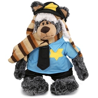DolliBu Standing Black Bear Police Officer Plush with Uniform and Cap ...