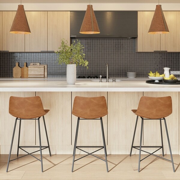 Poly Bark Paxton 24 inch Counter Stool Set of 3 On Sale Bed Bath Beyond 27595056