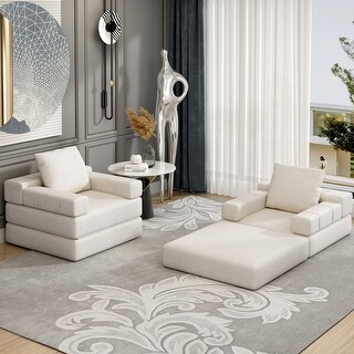 Compact Folding Lounge Sofa Chair with High-Density Foam - Converts to ...