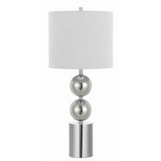 Metal Stacked Ball Design Base Table Lamp with Circular Drum Shade ...