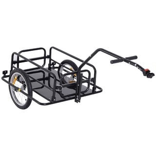 Durable Bike Flatbed Trailer with Foldable Design, Reflectors, and Easy ...
