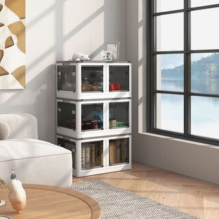 White Stacking Glove Boxes Combo Chest Stackable Storage Bins wLids ...