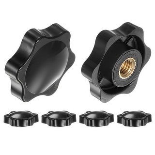 Star Knobs Female Thread 6-Point Plastic Head Brass Insert Non-Through ...