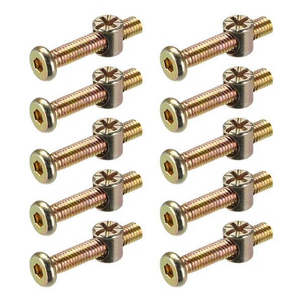M6x40mm Furniture Bolts Nut Set Hex Socket Screw w Barrel Nuts 10 Sets ...