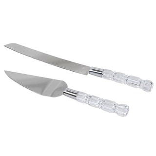 PREMIUS Stainless Steel Cake Server and Knife Set with Plastic Crystal ...