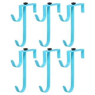 6PCS Adjustable Pool Pole Hanger, Double Pool Hooks for Poles Blue ...
