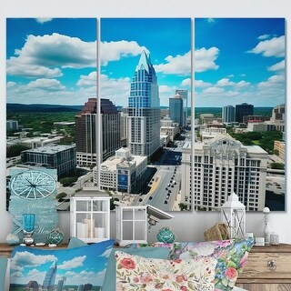 Designart "Austin Dynamic Cityscape III" Cityscapes Wall Decor Set ...