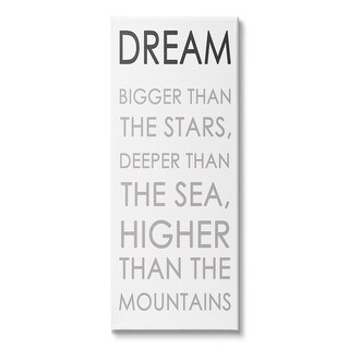 Stupell Dream Bigger Than the Stars Motivational Kids Phrase Canvas ...