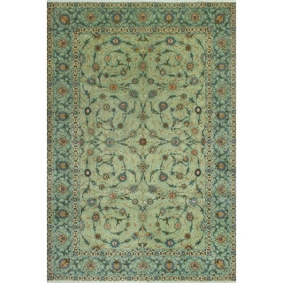 Super Vintage Distressed Zarlasht Lt. Green/Beige Rug - 7'5" x 11'0 ...