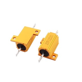 2pcs 20W 12 Ohm Resistance Yellow Aluminum Housed Clad Resistors - Bed ...
