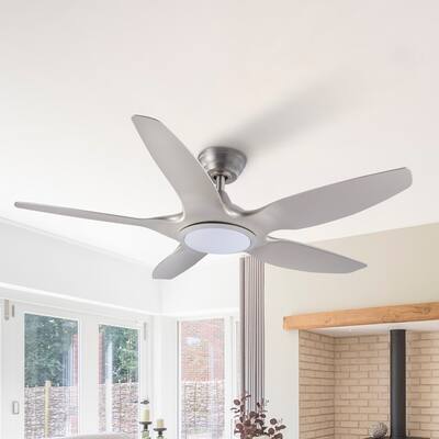 CO-Z 48-inch 5-Blade LED Brushed Nickel Propeller Ceiling Fan with ...