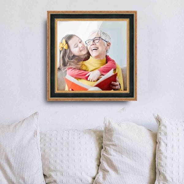 28x28 Frame Gold Real Wood Picture Frame Serpero Traditional Photo ...