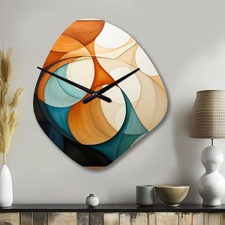 Orange Mid Century Organic Harmony I - Abstract Midcentury Wall Clocks ...