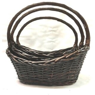 Set Of 3 Boat Shaped Willow Long Handled Baskets - Bed Bath & Beyond ...