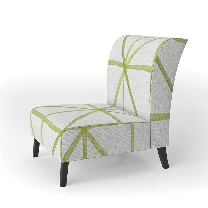 Designart "Geometric Green Triangle II" Upholstered Mid-Century Accent ...