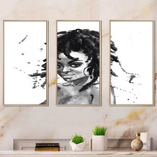 Designart "Monochrome Portrait of African American Woman II" Modern ...