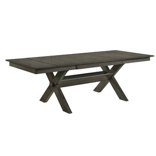 67-95 Inch Extendable Dining Table, Crossed Trestle Base, Rustic Brown ...
