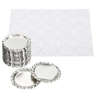 20 Set Flat Decorative Bottle Caps Craft Pendant with Clear Stickers ...