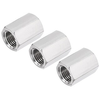 3pcs Hex Pipe Coupling Fitting Female Thread Nickel Plated Connector ...