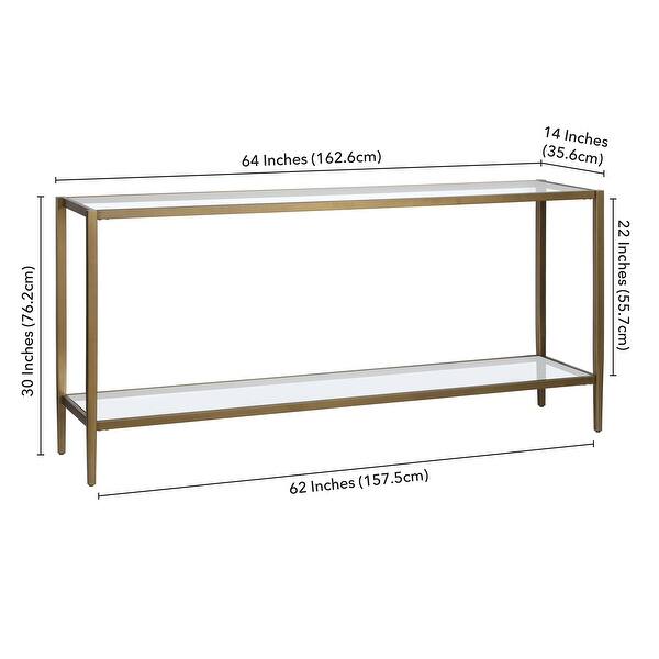Hera 64'' Wide Rectangular Console Table with Glass Shelf - 64" Wide ...