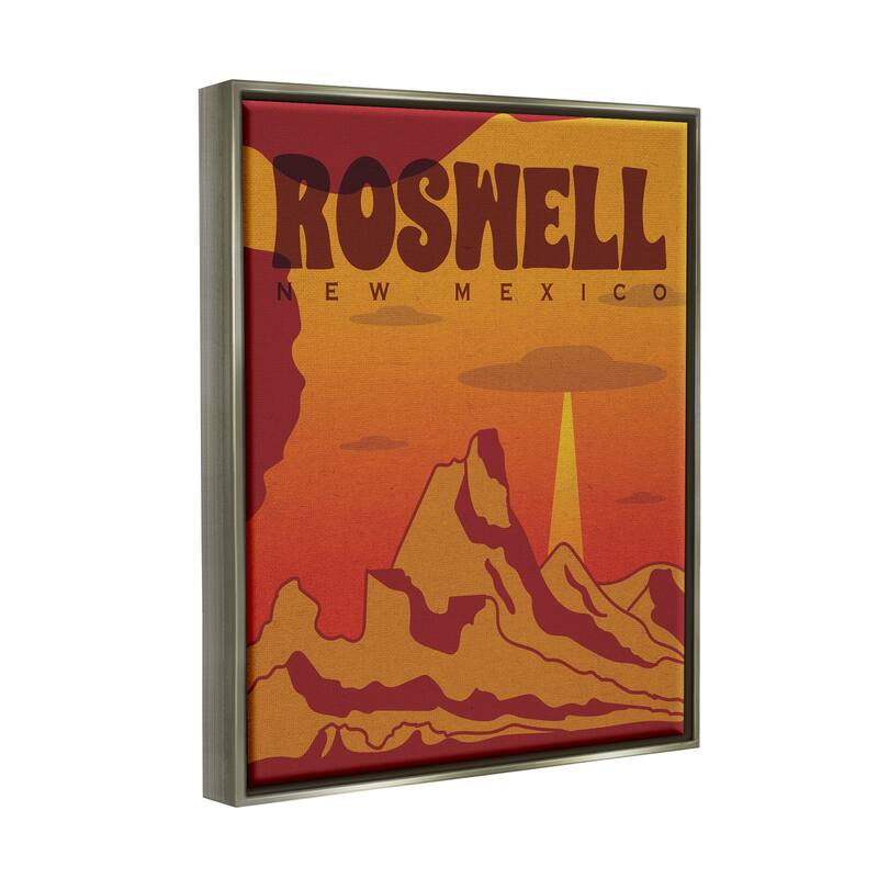 Stupell Industries Roswell New Mexico Desert UFO Framed Floater Canvas ... Stupell Industries Roswell New Mexico Desert UFO Framed Floater Canvas ...