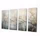 Designart "Tree Monochrome Ethereal Reverie I" Floral Multipanel Canvas ...